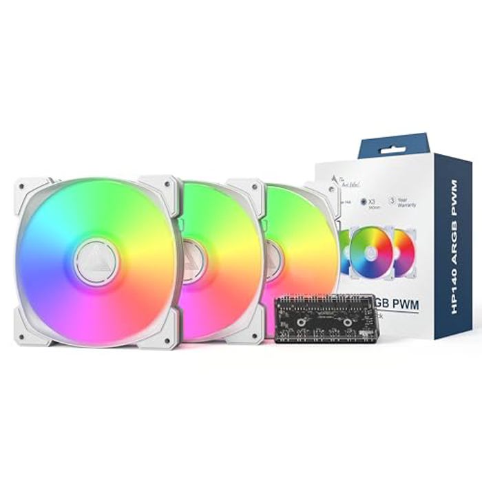 MONTECH HP140 ARGB PWM 3 Pack White Case Fan - Specs, Compare Prices ...