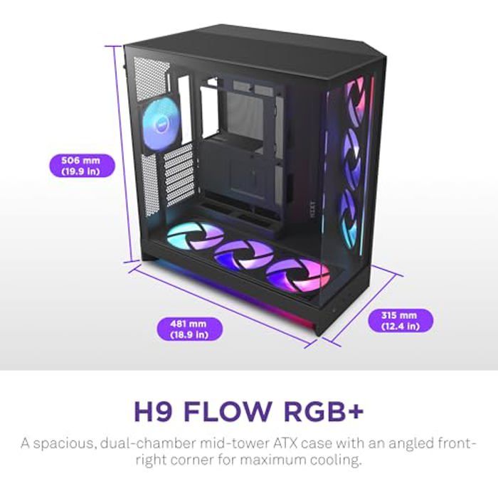 NZXT H9 Flow White vs H9 Flow RGB Plus 2025 Case Comparison | Pangoly