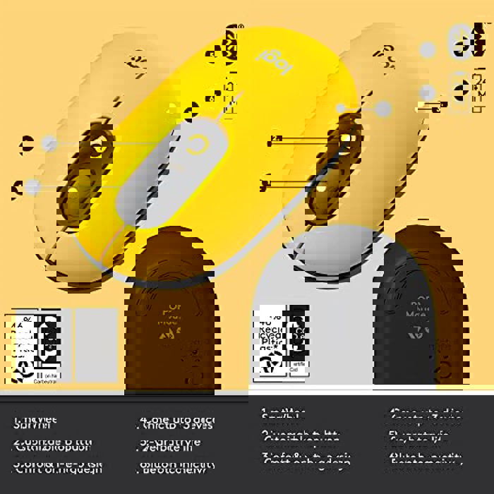 Logitech POP Mouse Blast Yellow Mouse - Specs, Compare Prices | Pangoly