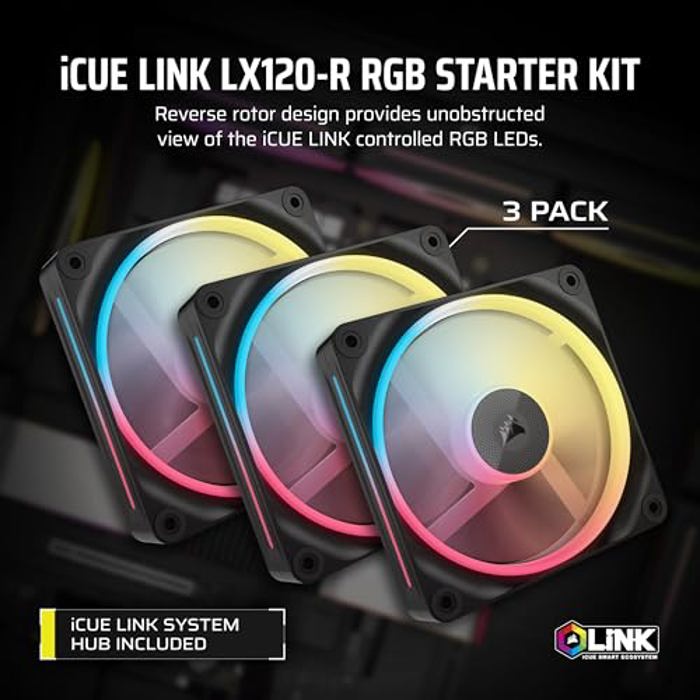 Lian-Li UNI Fan SL140 V2 vs CORSAIR iCUE Link LX120-R RGB Triple Pack ...