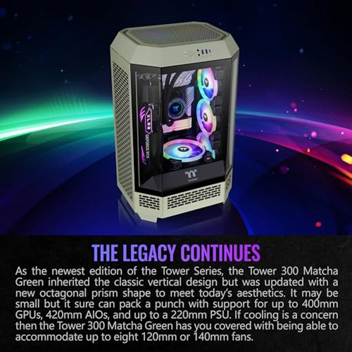 Thermaltake The Tower 300 Matcha Green Case - Specs, Compare Prices ...