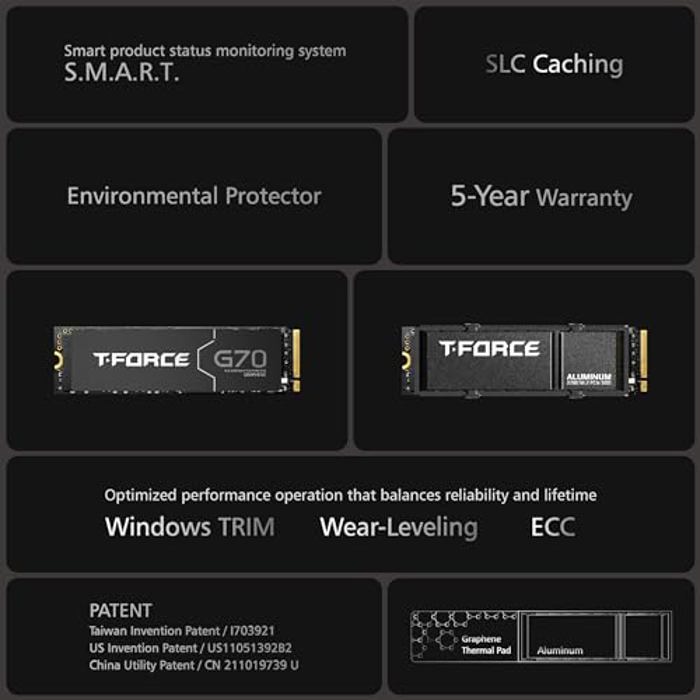 TEAMGROUP T-Force G70 PRO Aluminum 1TB SSD - Specs, Performance ...