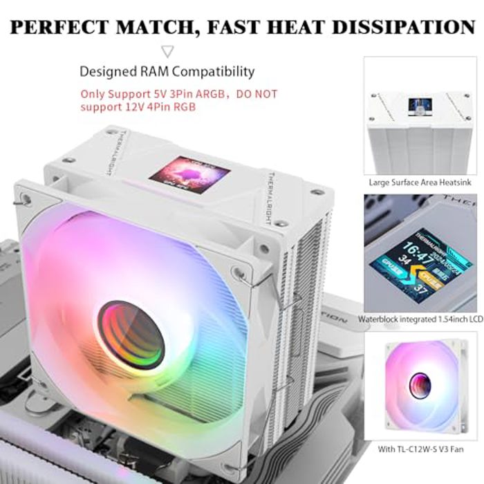 Thermalright Assassin Spirit 120 Vision ARGB White vs CORE Vision 360 ...