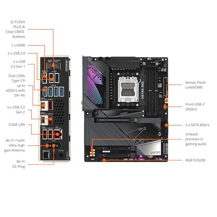 Gigabyte B760 AORUS ELITE AX DDR4 vs X870E AORUS Master Motherboard ...