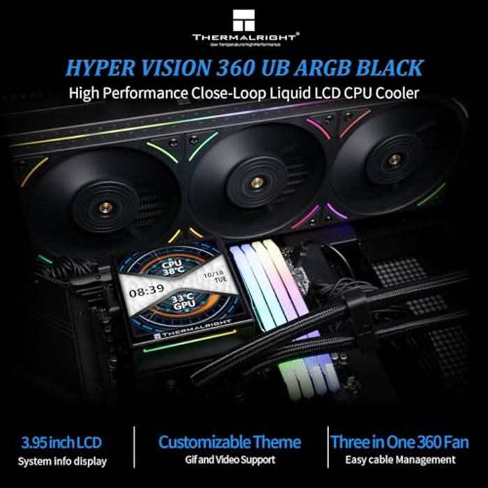 Thermalright Hyper Vision 360 UB ARGB Black CPU Cooler - Specs, Compare ...