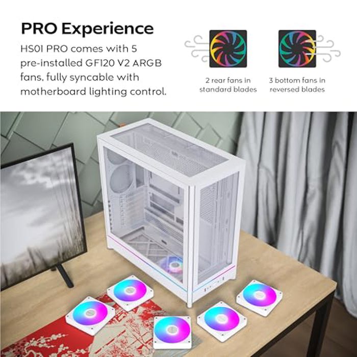 MONTECH HS01 PRO White vs NZXT H7 Flow White Case Comparison | Pangoly