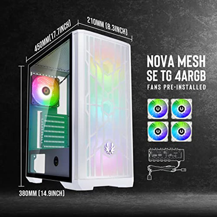 BitFenix Nova Mesh SE TG White ARGB Case - Specs, Compare Prices | Pangoly