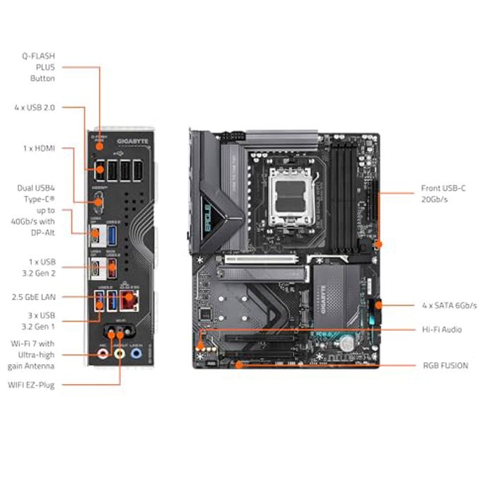 GIGABYTE X870 Eagle WIFI7 Motherboard - Specs, Compare Prices | Pangoly