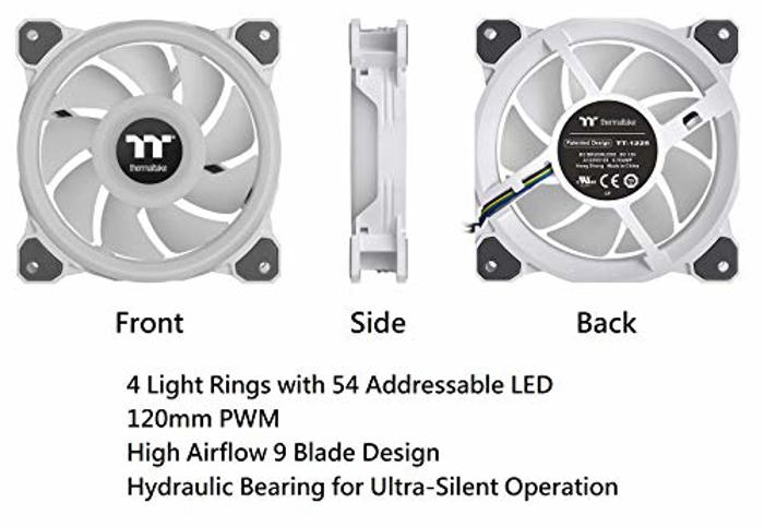 Thermaltake Riing Quad 12 RGB Radiator Fan TT Premium Edition 3 Fan ...