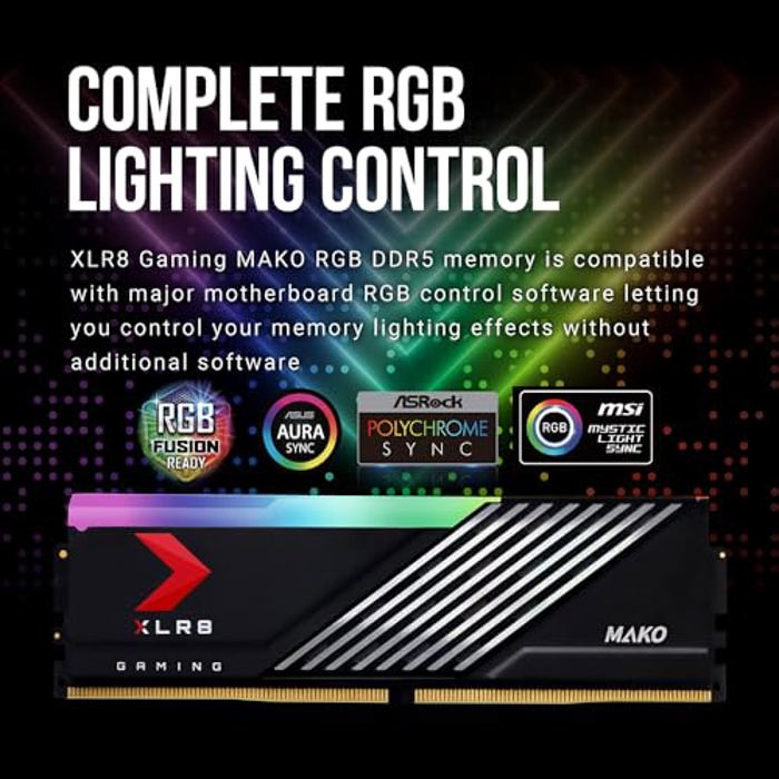 PNY XLR8 MAKO Epic-X RGB 32GB (2x16GB) DDR5 6400MHz RAM - Specs ...