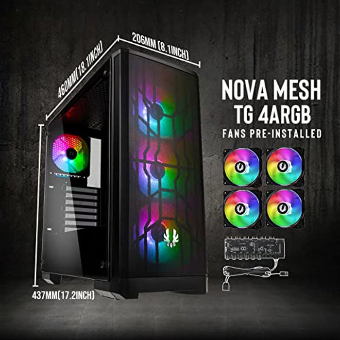 BitFenix Nova Mesh TG Black ARGB Edition Case - Specs, Compare Prices ...