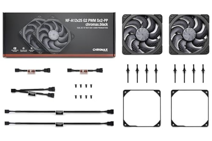 Noctua NF-A12x25 G2 PWM Sx2-PP chromax.black vs ASUS Prime MR120 ARGB ...